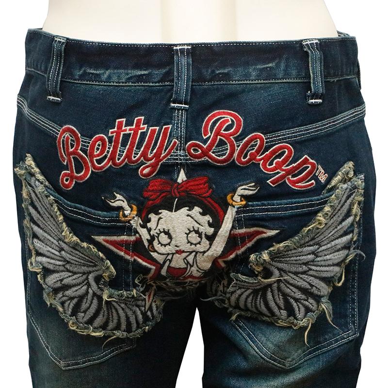 BETTY BOOP THE BRAVEMAN × ウイング ベティ 刺繍 デニムパンツ BETTY BOOP THE BRAVEMAN × ウイング ベティ 刺繍 デニムパンツ