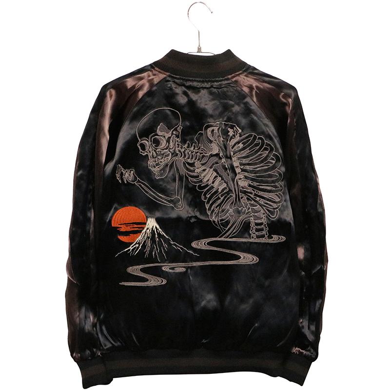 スカジャン 古都古都 ことこと ガシャ髑髏 リバ−シブル スカジャン KTJK-006 和柄 スカジャン 浮世絵 歌川広重 がしゃどくろ ドクロ スカル 刺繍 レーヨン : ktjk-006 ...