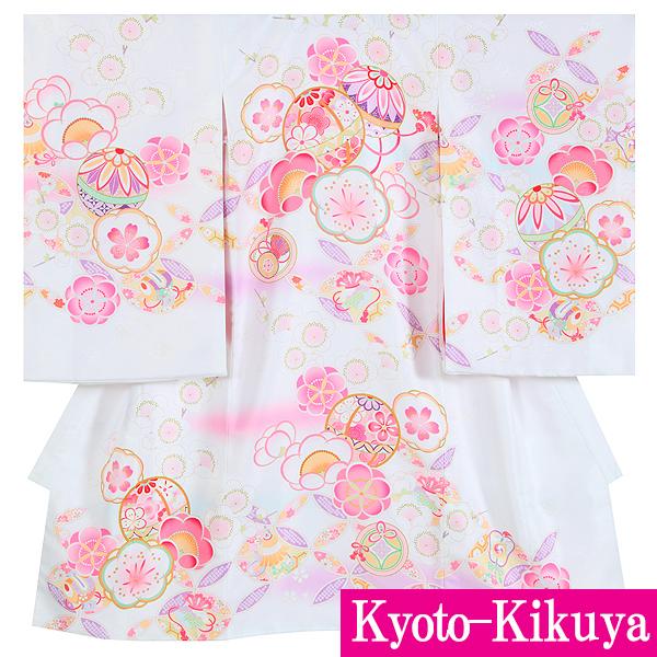 お宮参り レンタル着物 産着 女の子初着 G149 白地 鞠 梅 七宝 : 京都きくやネットYahoo!店 - 通販 - Yahoo!ショッピング