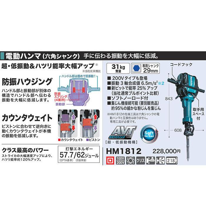 マキタ 電動ハンマ HM1812 六角(専用)シャンク 29mm : ヤマムラ本店 - 通販 - Yahoo!ショッピング
