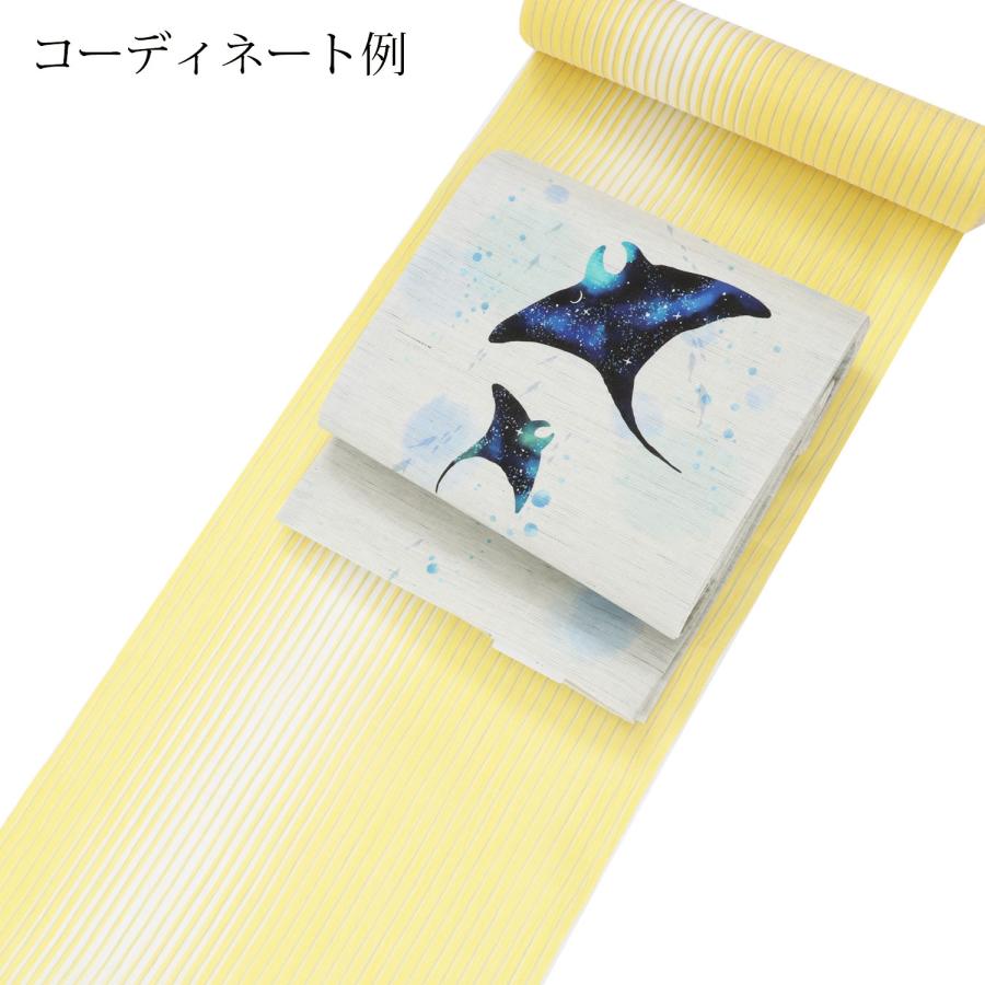 小千谷縮 小千谷ちぢみ 黄色 レモンイエロー 縞 反物 夏着物 麻 小千谷縮 小千谷ちぢみ 黄色 レモンイエロー 縞 反物 夏着物 麻