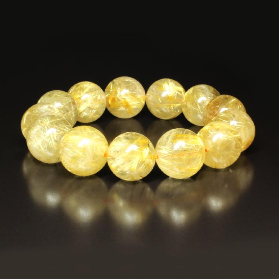 半額 創業祭 50％OFF タイチンルチル ブレスレット 黄金の輝きが美しい 17ミリ 一点物 GTR27 【大開運セット】 ギフト 父の日 ...