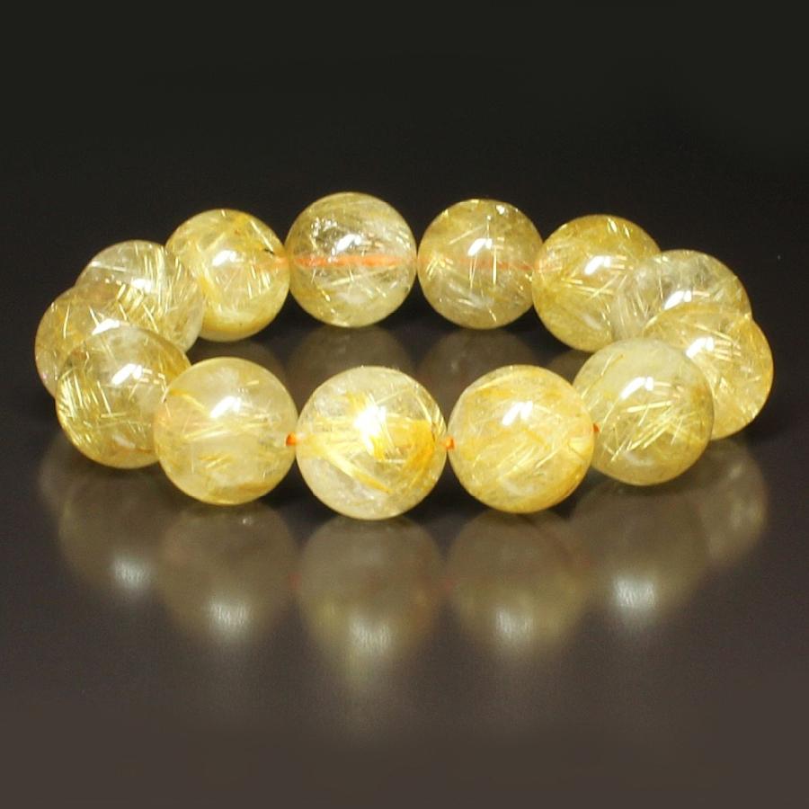 半額 創業祭 50％OFF タイチンルチル ブレスレット 黄金の輝きが美しい 17ミリ 一点物 GTR27 【大開運セット】 ギフト 父の日 ...