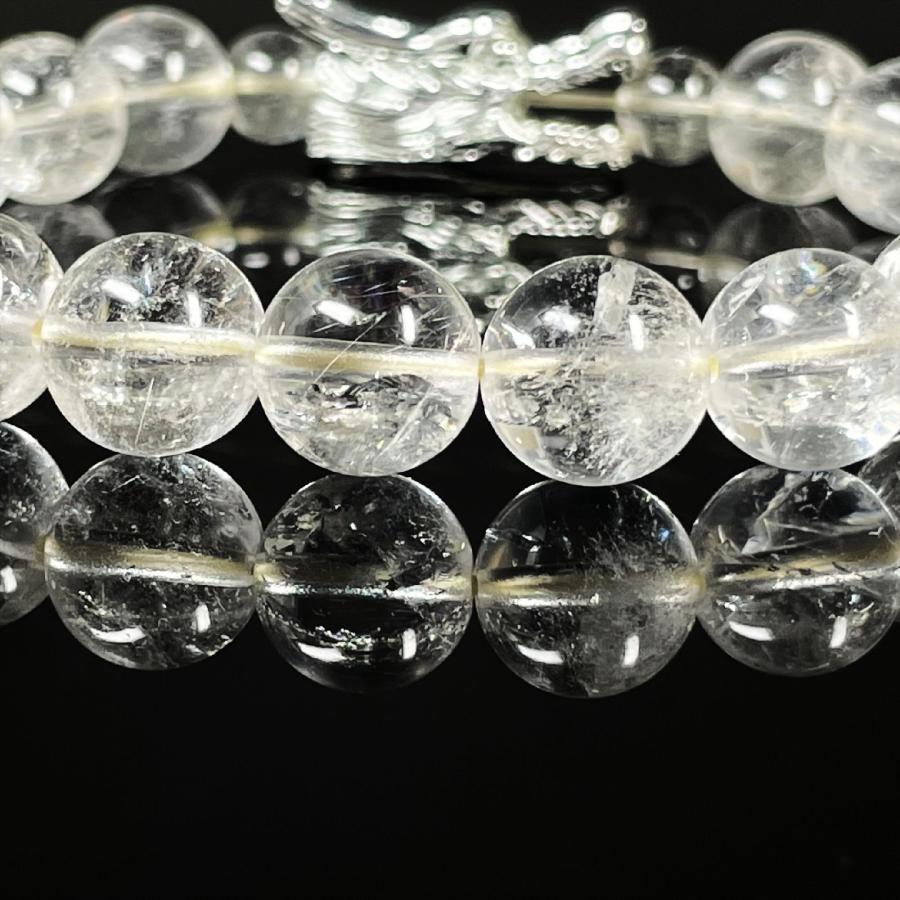 ドラゴンヘッド＆レインボー10ミリ 8ミリ 一点物 シルバールチルブレスレット ryujin3 虹入銀針水晶 動画有 ホワイトデー : 京海堂 ...