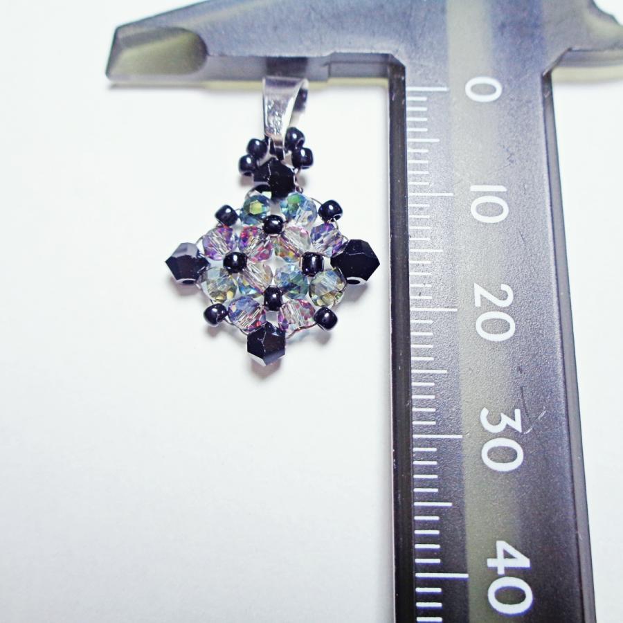 PT156-BLK ペンダントトップ ハンドメイド ビーズステッチ ブラック×シルバーダイヤ : Kytice2 - 通販 - Yahoo ...