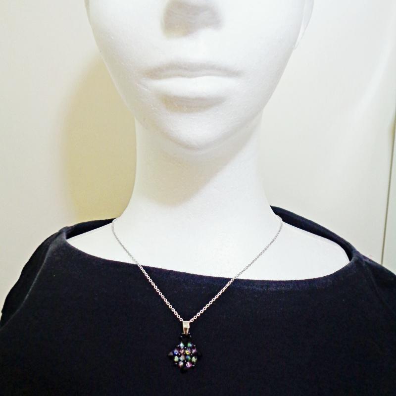 PT156-BLK ペンダントトップ ハンドメイド ビーズステッチ ブラック×シルバーダイヤ : Kytice2 - 通販 - Yahoo ...