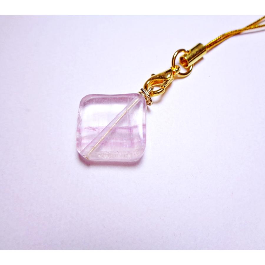 ST-006-FLO 天然石 ストラップ フローライト ひし形 スマホ : Kytice2 - 通販 - Yahoo!ショッピング