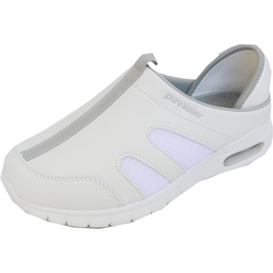 Pure Walkerナースシューズ PW0513グレー 22.5cn-25cmシード スニーカー ピュアウォーカー 靴(レディース ...