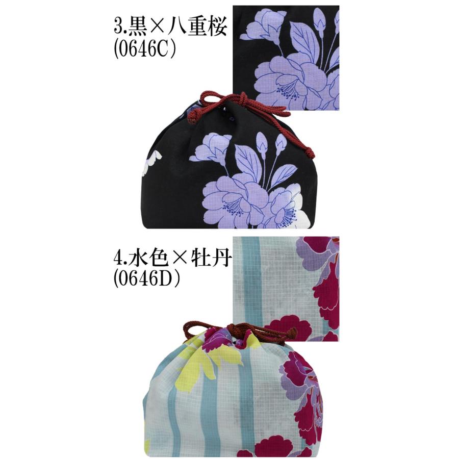巾着 巾着袋 レディース ガールズ 女性 女の子 きんちゃく バッグ 浴衣 ゆかた 和柄 花柄 夏祭り 花火大会 キュートN0646 ...
