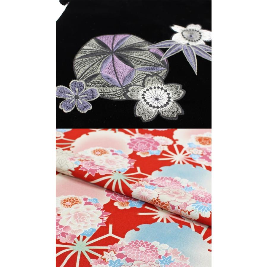 IKKOベルベットショール 刺繍入り 花柄裏地 振袖ブランド 紫 赤 IKKOベルベットショール 刺繍入り 花柄裏地 振袖ブランド 紫 赤