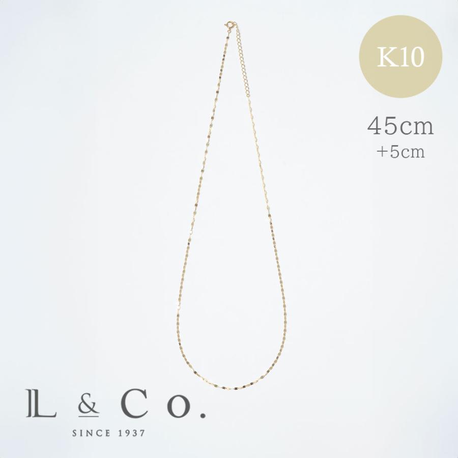 Jewel closet by L&Co. ネックレス レディース エクレアチェーン 50cm 45cm+5cm K10 10金 シンプル 華奢 イエローゴールド 普段使い プレゼント ギフト ...