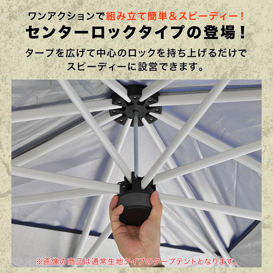 FIELDOOR 1年保証 ワンタッチタープテント 3m×3m 横幕 サイドシート1枚付き スチール/センターロック/強化フレーム 遮光/遮熱/UVカット テント 送料無料 : L ...