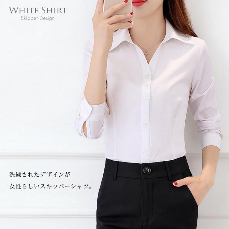 大きいサイズ レディース ワイシャツ 白 長袖 ブラウス スキッパーシャツ スーツ オフィス 春夏 秋冬 L LL 3L 4L 5L 6L : 大きいサイズのレディース服&下着専門店Queen ...