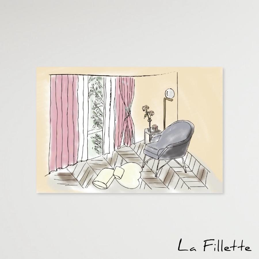 ポストカード かわいい リビング はがき おしゃれ お祝い 結婚 ギフトカード イラスト タイポグラフィ モダン シンプル アート PC-002 : La Fillette - 通販 ...