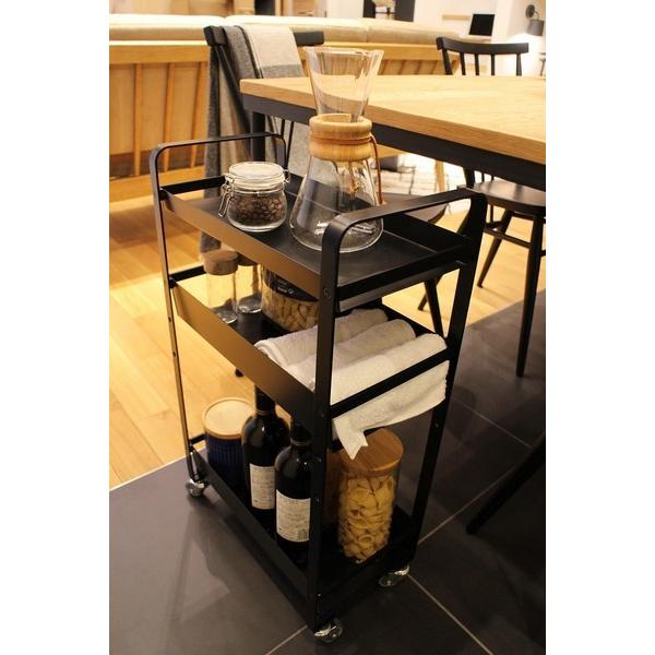 ワゴン キャスター付き 3段 スチール製 ストレージワゴン NIT-18BK ブラック :NIT-18BK:La Hermosa - 通販 - Yahoo!ショッピング