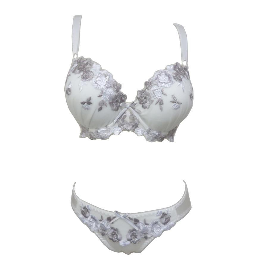 大花柄刺繍ブラジャー＆ショーツ グラマーカップ 補正下着 （C、D、E，Fカップ） 送料無料 E70 E75 E80 E85 E90 F70 F75 F80 F85 F90 : 下着屋さん ラ ...