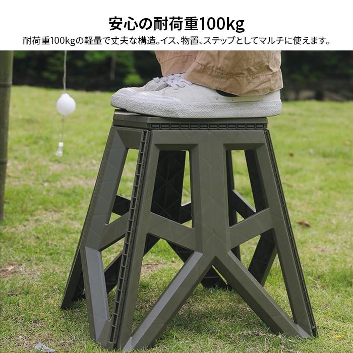 踏み台 Mサイズ 耐荷重100kg スツール 折り畳み 椅子 チェア 折りたたみ ステップ 脚立 作業台 洗車 トイレ 台所 アウトドア 送料無料 ###折畳チェア608-### :608 ...