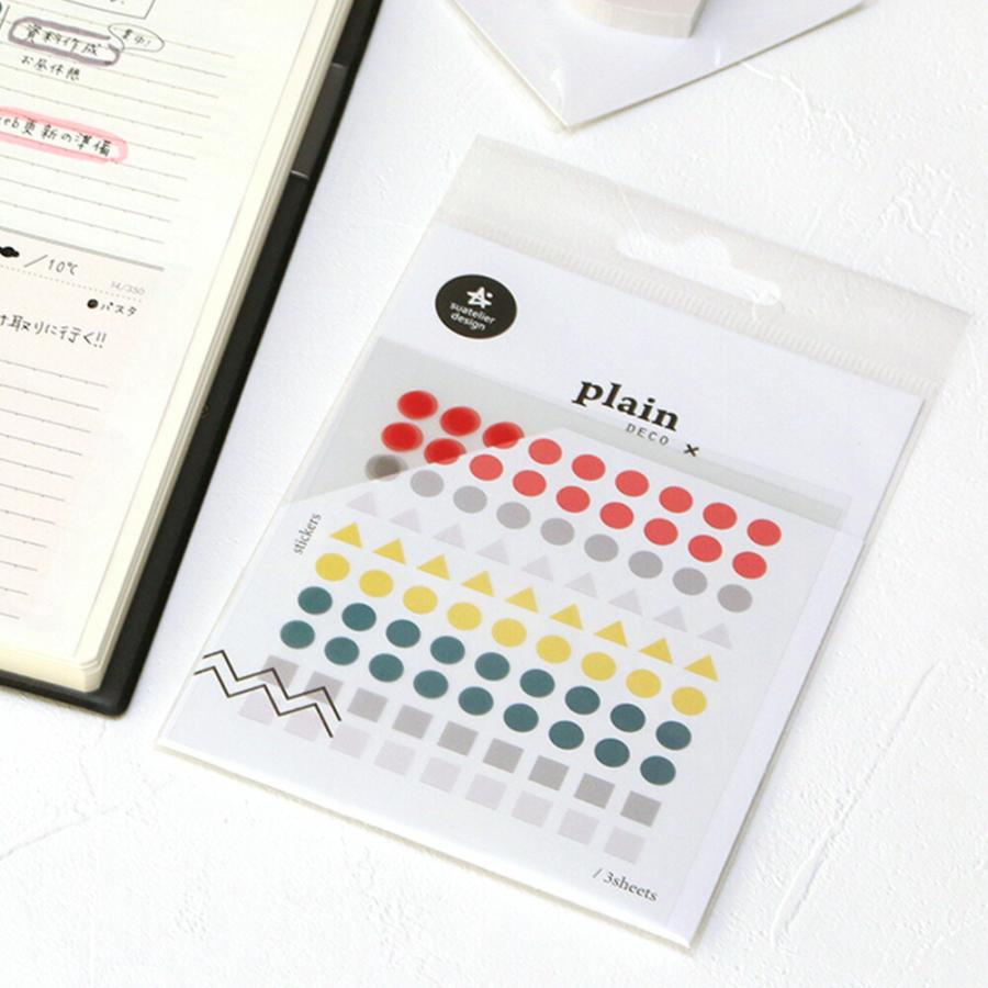#S＆Cコーポレーション シール Plan Deco 3シート入り Plain 01 1605《ステッカー/手帳/ノート/透ける/デコレーション/おしゃれ/大人/かわいい/可愛い》【ラボク ...