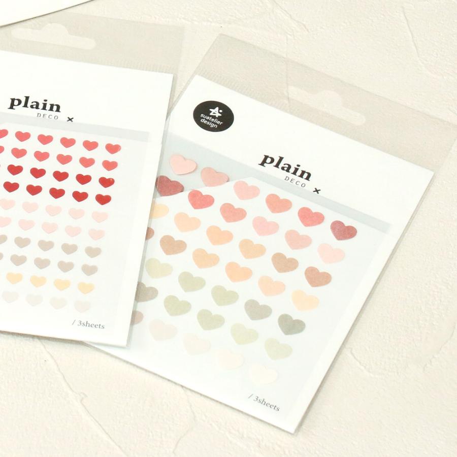 #S＆Cコーポレーション シール Plan Deco 3シート入り Plain ハートM 1656 ハート 手帳 ノート デコレーション ニュアンスカラー くすみカラー おしゃれ 大人 ...