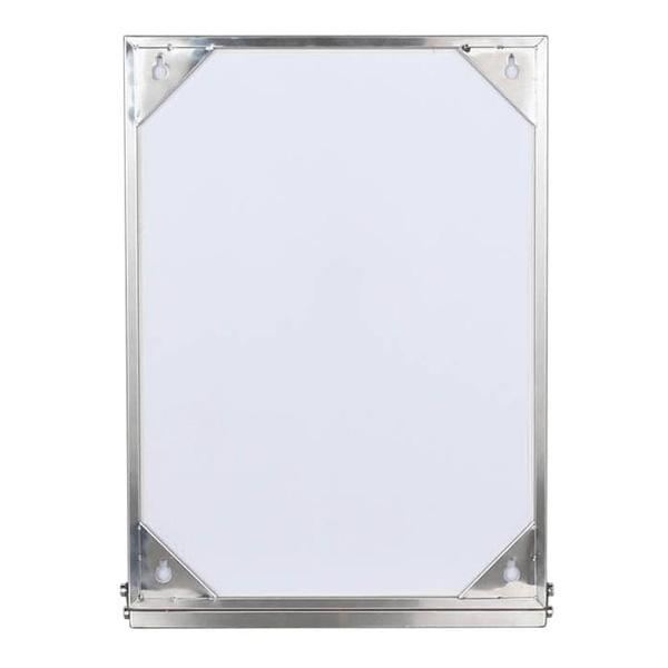 DULTON（ダルトン） ステンレス スチール フレーム ミラー ウィズ ブラケット Sサイズ 高さ50cm×横幅37cm 鏡 シルバー 壁掛け 宮付き 棚 洗面所 インテリア ...