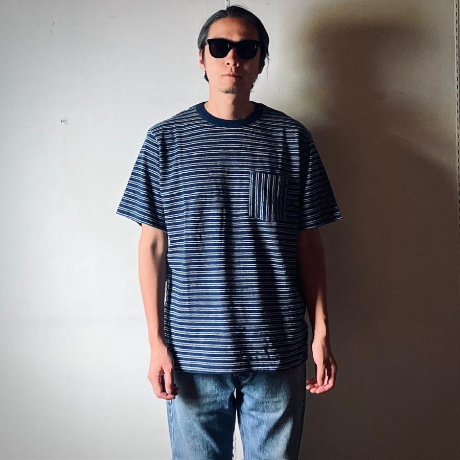 HOUSTON ヒューストン Tシャツ ボーダー ジャガード Tee 21786 - INDIGO（38%OFF） : LABO-04 ...