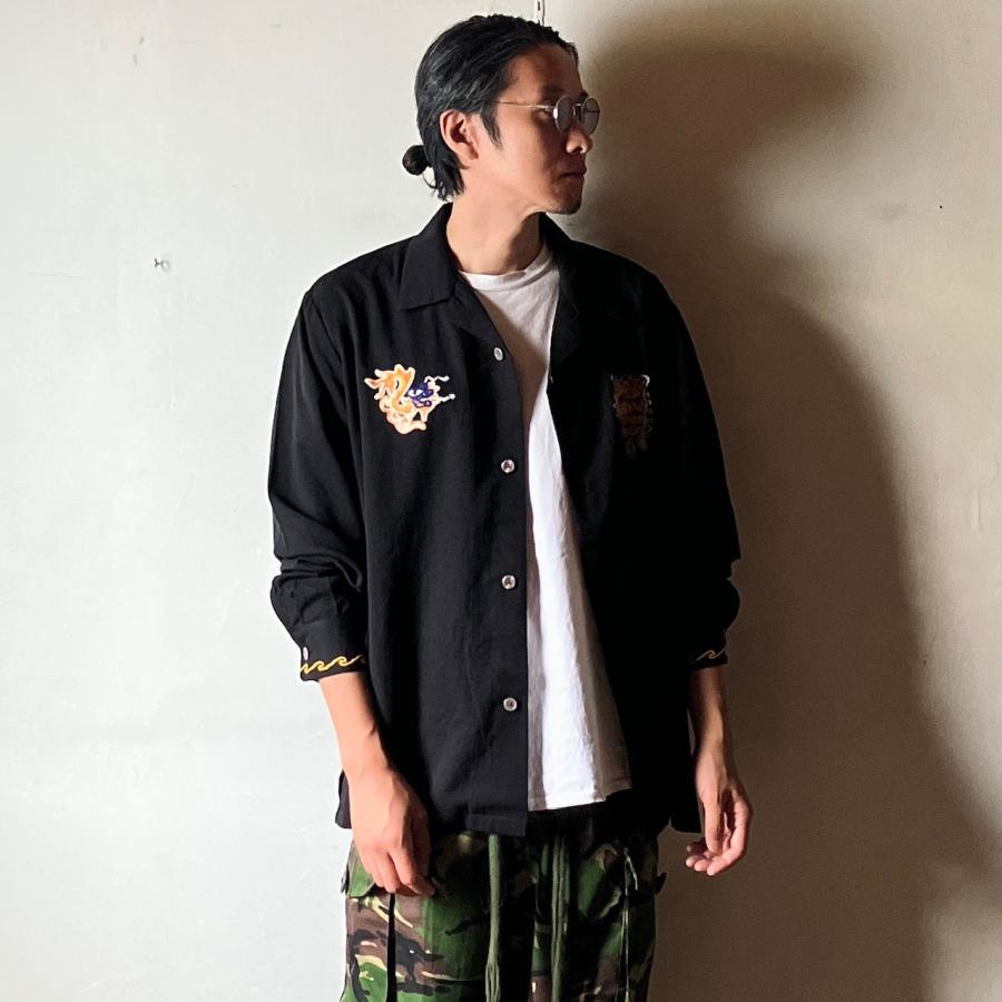 HOUSTON ヒューストン スーベニア長袖シャツ SOUVENIR L/S SHIRT 41162 - BLACK (15%OFF ...