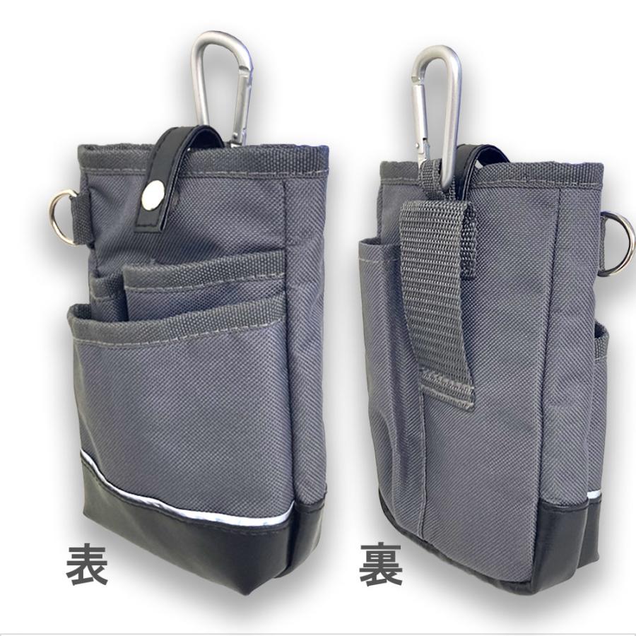 カラビナ付ウエストツールポーチ ベルトループ式ポケット型 腰袋 ダークグレー : LACCU - 通販 - Yahoo!ショッピング