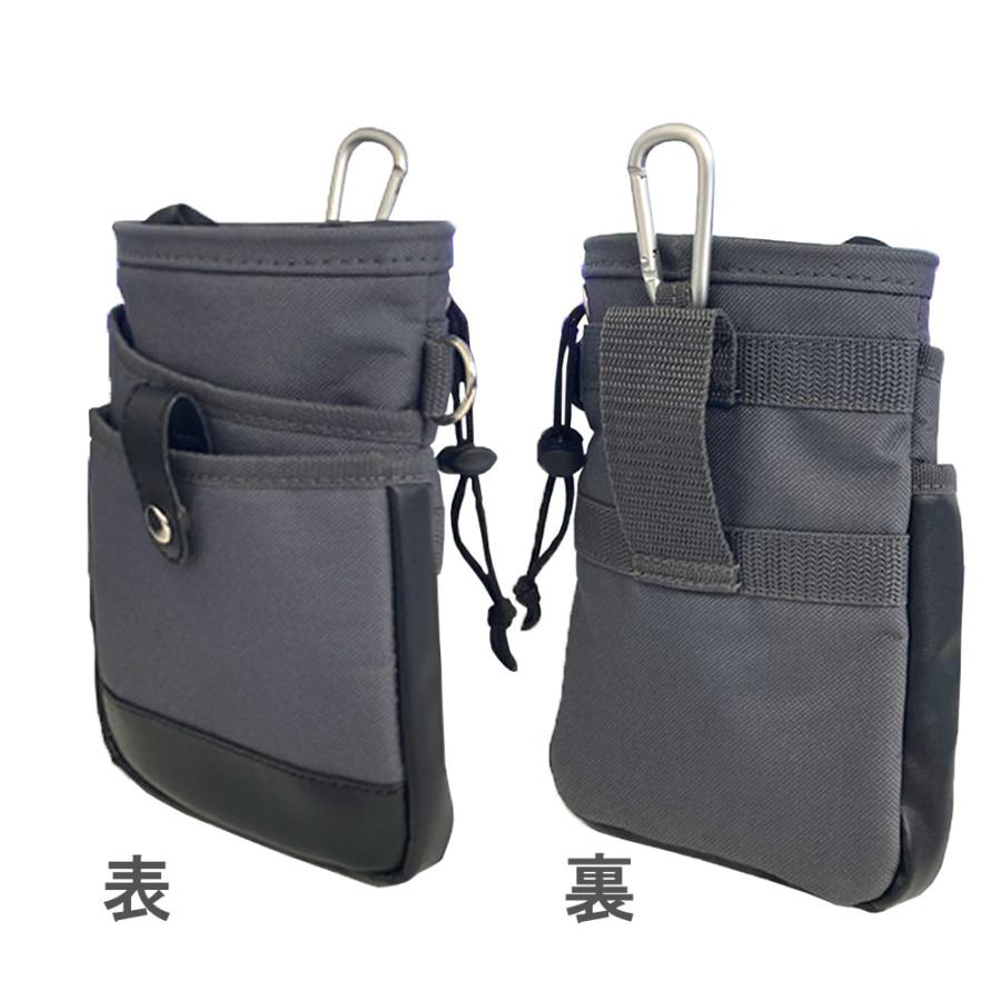 カラビナ付ウエストツールポーチ ベルトループ式絞り付ポケット型 腰袋 ダークグレー : LACCU - 通販 - Yahoo!ショッピング