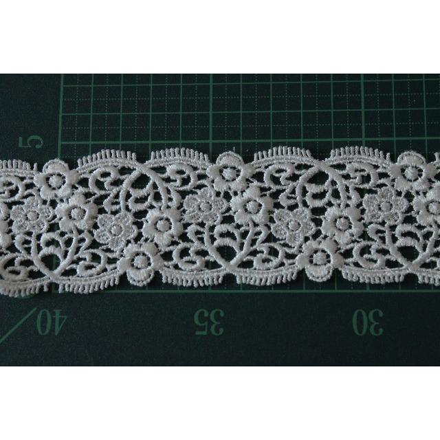 高品質な日本製1.9m！幅4.8cm光沢のある両山花柄ケミカルレース オフホワイト 2491 精錬 : 手芸用レース ゆうひ - 通販 - Yahoo!ショッピング