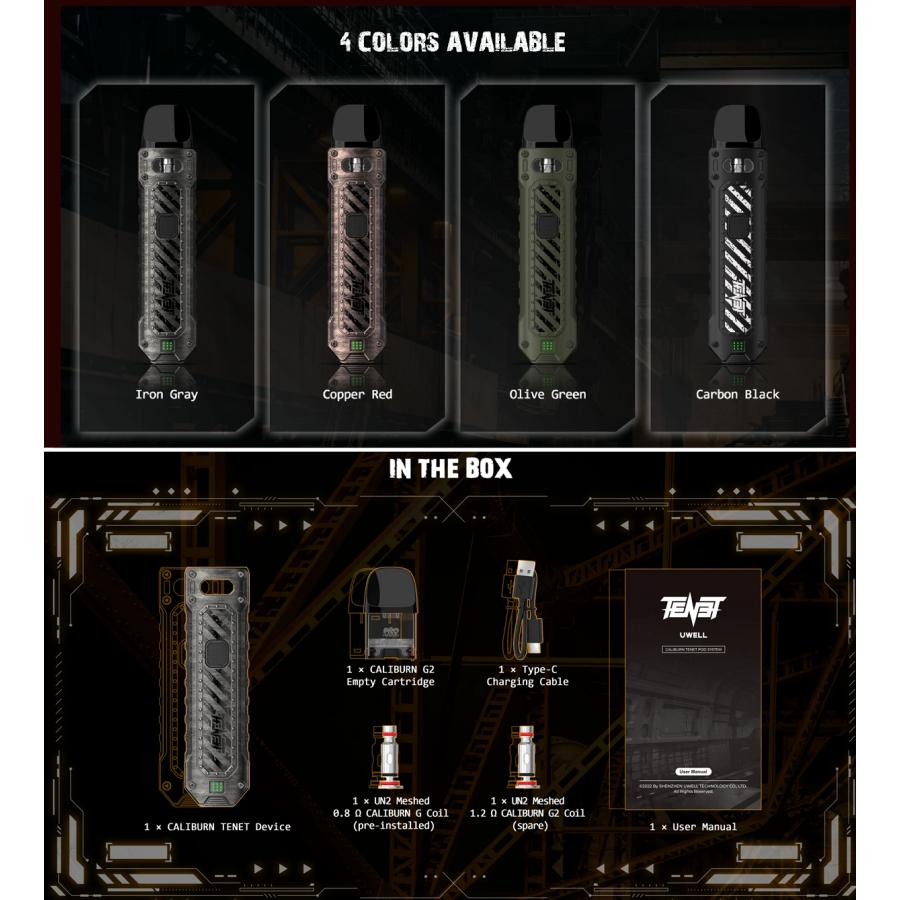 UWELL CALIBURN TENET POD System 電子タバコ ユーウェル カリバーン テネット 750mAh : lacina ...