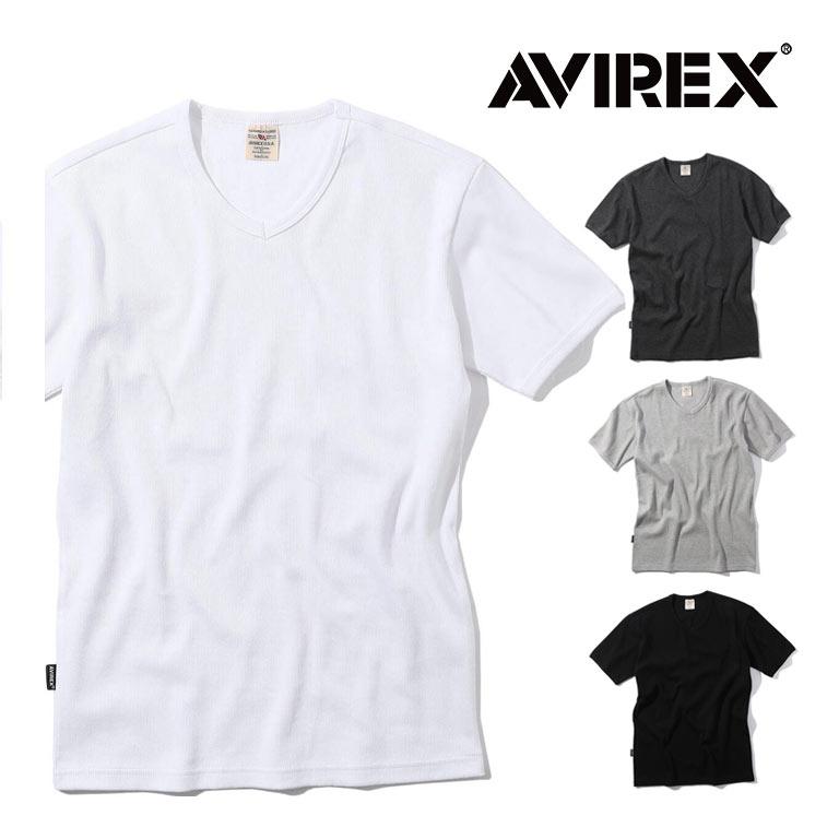 アビレックス AVIREX リブ 半袖 ブイネック Tシャツ デイリーウェア RIB S/S V-NECK T-SHIRT 7834934008 6143501 送料無料 ...