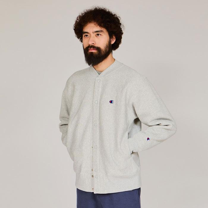 Champion チャンピオン スナップスウェットシャツ C3-A020 リバースウィーブ スナップジャケット 11.5oz 厚手スエット アウター 青タグ メンズ 全4色 送料無料 : LA ...
