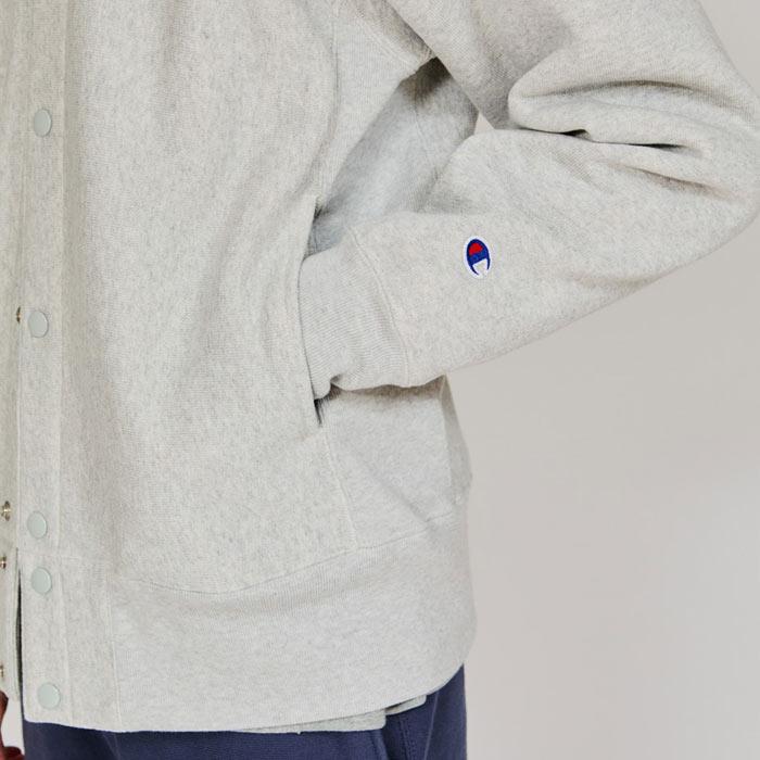 Champion チャンピオン スナップスウェットシャツ C3-A020 リバースウィーブ スナップジャケット 11.5oz 厚手スエット アウター 青タグ メンズ 全4色 送料無料 : LA ...