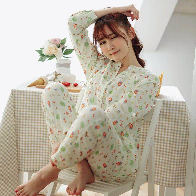 マタニティーパジャマ ガーゼ 授乳服 レディース 前開き 春夏秋冬 長袖 マタニティーパジャマ 綿100% 大きいサイズ 妊娠 上下セット ...