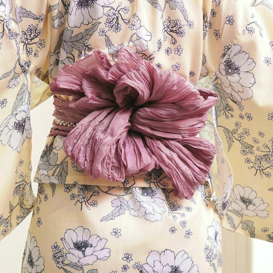 浴衣 大人 レディース おしゃれ 簡単 単品 セパレート 二部式 黄色 白