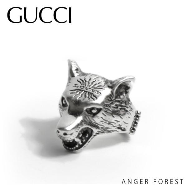 GUCCI（グッチ） ANGER FOREST Wolf head ring in sterling silver 476900 J8400 ...