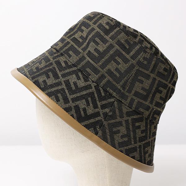 FENDI（フェンディ） FF Logo Bucket Hat FFロゴ バケットハット FF柄 ズッカ柄 帽子 本革 ユニセックス ...