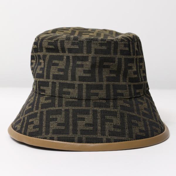 FENDI（フェンディ） FF Logo Bucket Hat FFロゴ バケットハット FF柄 ズッカ柄 帽子 本革 ユニセックス ...