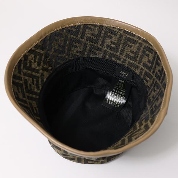 FENDI（フェンディ） FF Logo Bucket Hat FFロゴ バケットハット FF柄 ズッカ柄 帽子 本革 ユニセックス ...