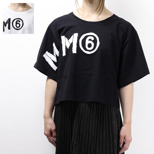 MM6 エムエムシックス Cropped Logo T-Shirts Tシャツ コットン 半袖 クルーネック ロゴ キッズ 大人も可 M60427 MM009 : LaG ...