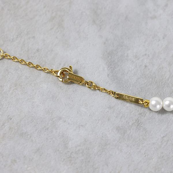 CELINE セリーヌ PARIS PEARL NECKLACE ネックレス ブラス 真鍮 CELINE セリーヌ PARIS PEARL NECKLACE ネックレス ブラス 真鍮