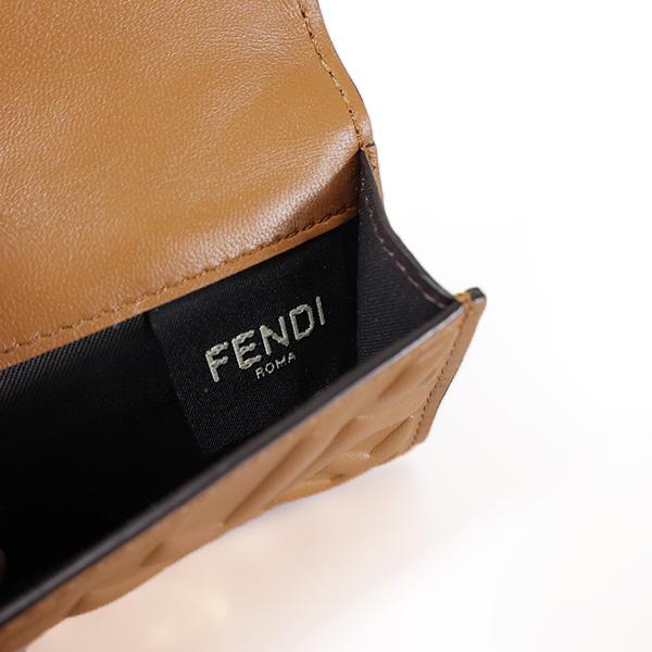 FENDI 【LaGアウトレット】 フェンディ 三つ折り財布 MICRO TRI-FOLD WALLET マイクロ 8M0395 AAJD ミニ財布 コンパクト バゲット FF柄 レザー ...