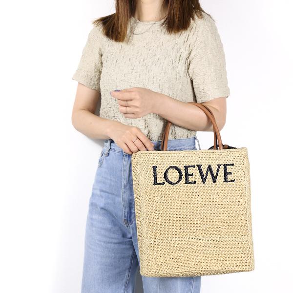 LOEWE ロエベ トートバッグ Rafia Standard A4 Tote Bag スタンダード A563R18X02 かごバッグ ラフィア ショルダーバッグ ロゴ 2WAY LaG ...