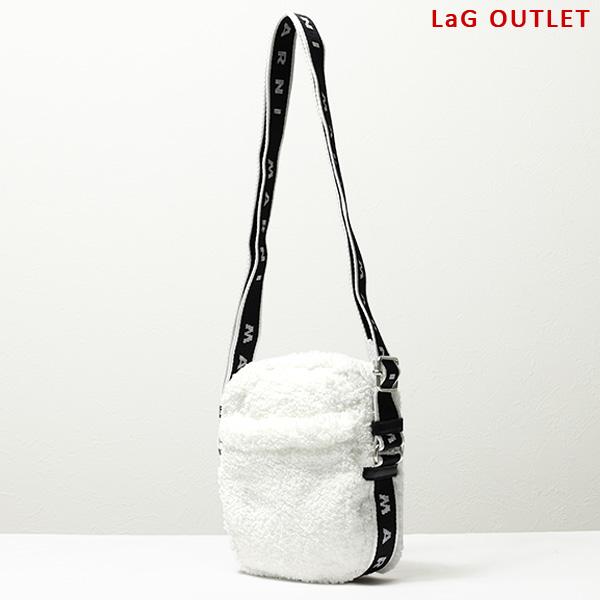 MARNI（マルニ） 【LaGアウトレット】MARNI ショルダーバッグ Logo Strap Fleece Shoulder Bag ロゴス ...