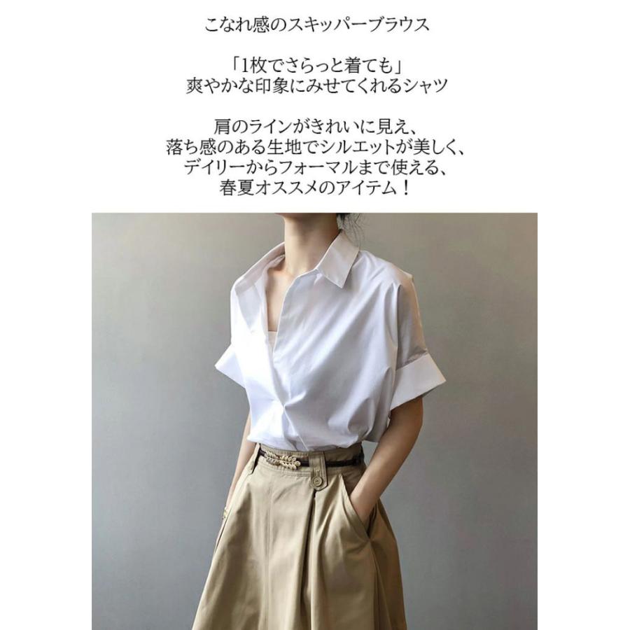 シャツ レディース ブラウス 半袖シャツ Vネック ドルマン オフィス 【kl-tp05】【予約販売：5月15日入荷予定順次発送】【送料無料】メ込2 : Lagemme - 通販 ...