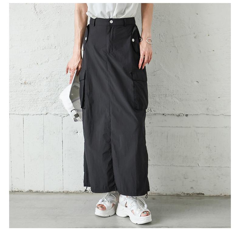 ドロストカーゴスカート カーゴスカート ロング丈 ボトムス 接触冷感 UVカット 【lssk302-426】【即納：1-5営業日】【送料無料】ユ込3 : Lagemme - 通販 ...