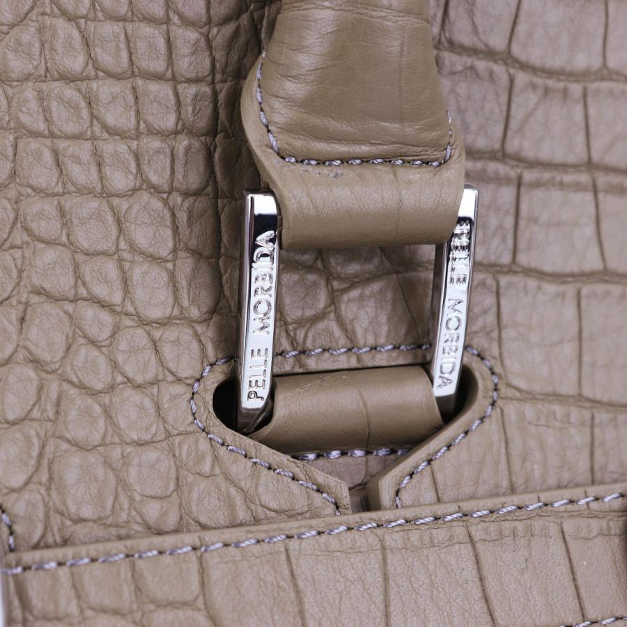 PELLE MORBIDA（ペッレ モルビダ） ボストンバッグ 限定クロコ型押し エンボスレザー 被せ付 ボストンバッグ Mサイズ PELLE ...