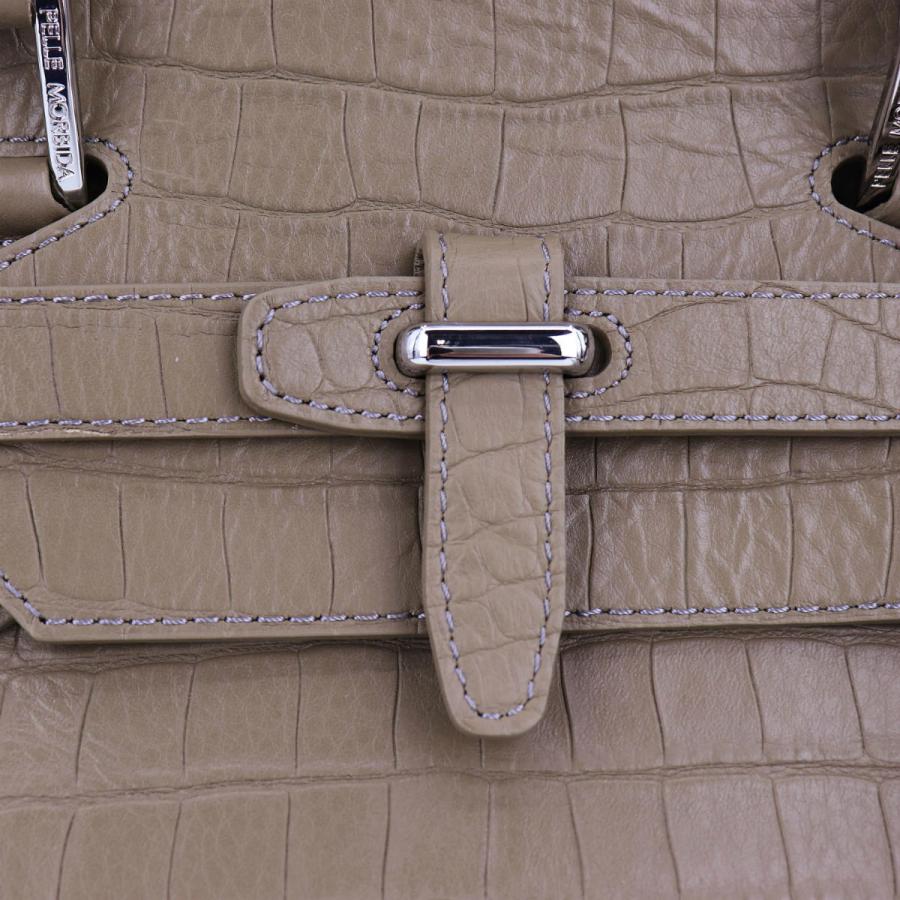 PELLE MORBIDA（ペッレ モルビダ） ボストンバッグ 限定クロコ型押し エンボスレザー 被せ付 ボストンバッグ Mサイズ PELLE ...