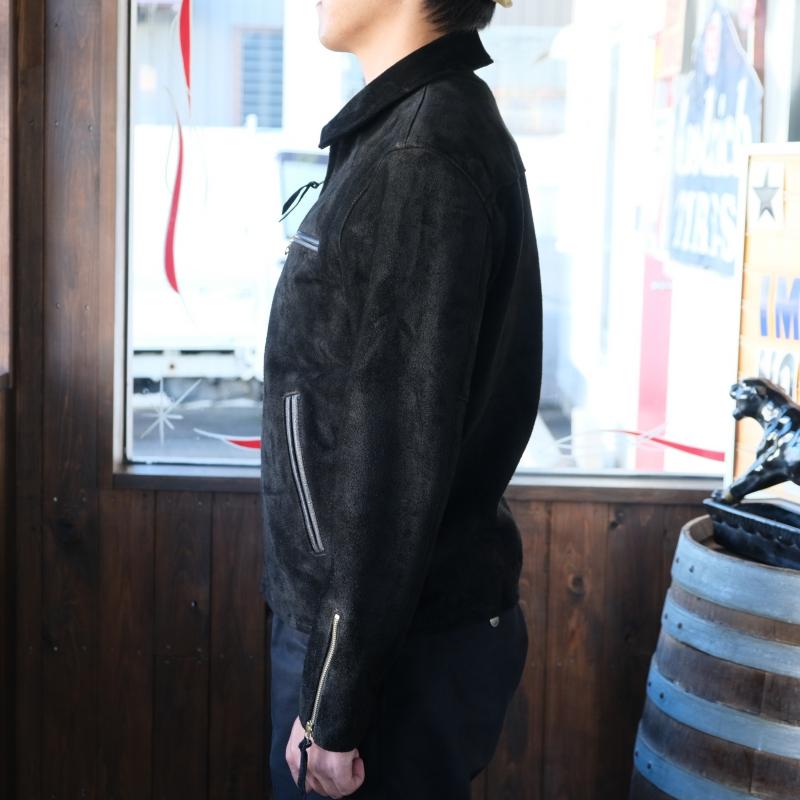 Y'2 LEATHER ワイツーレザー【TR-65】【STERR SUEDE SINGLE RIDERS】≪BLACK≫ステアスエードシングル ...