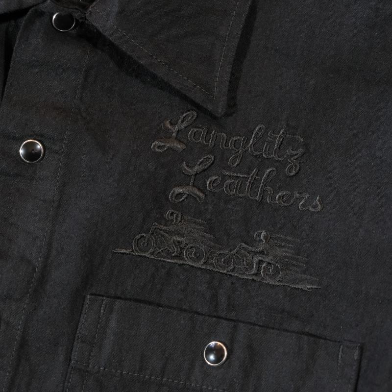 Langlitz Leathers ラングリッツレザーズ【Denim Long Sleeve Work Shirts】≪TypeA刺繍≫ デニム L/S ワークシャツ 8oz 日本製 ...